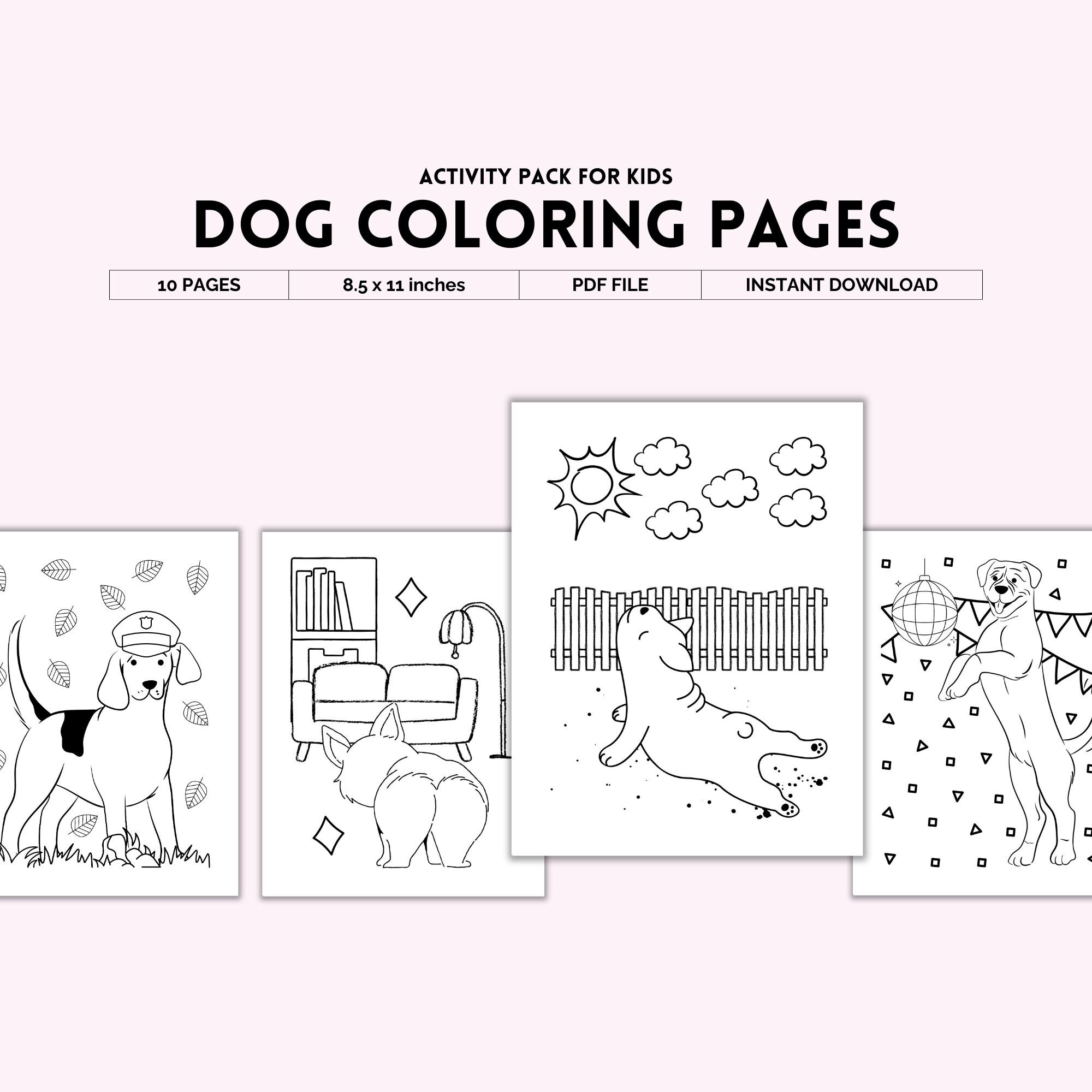 Dog Coloring Pages, Mini Coloring Book, Coloring Pages, Printable ...