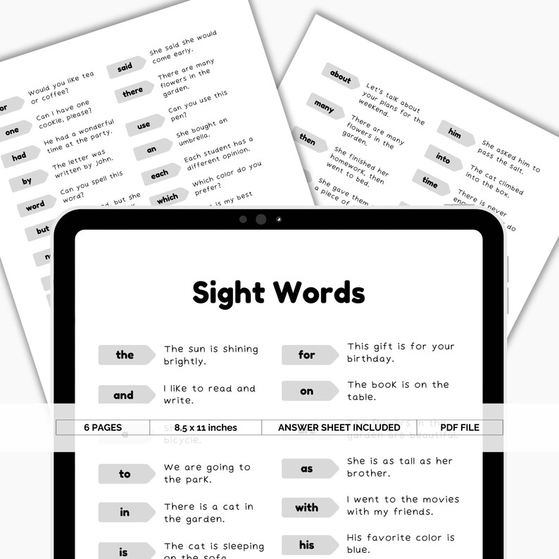 Sight Words, Sight Words Printable, Sight Words Montessori, Prek ...
