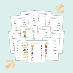 Match Up, Match up Games, Matching Worksheets, Preschool Match Game ...