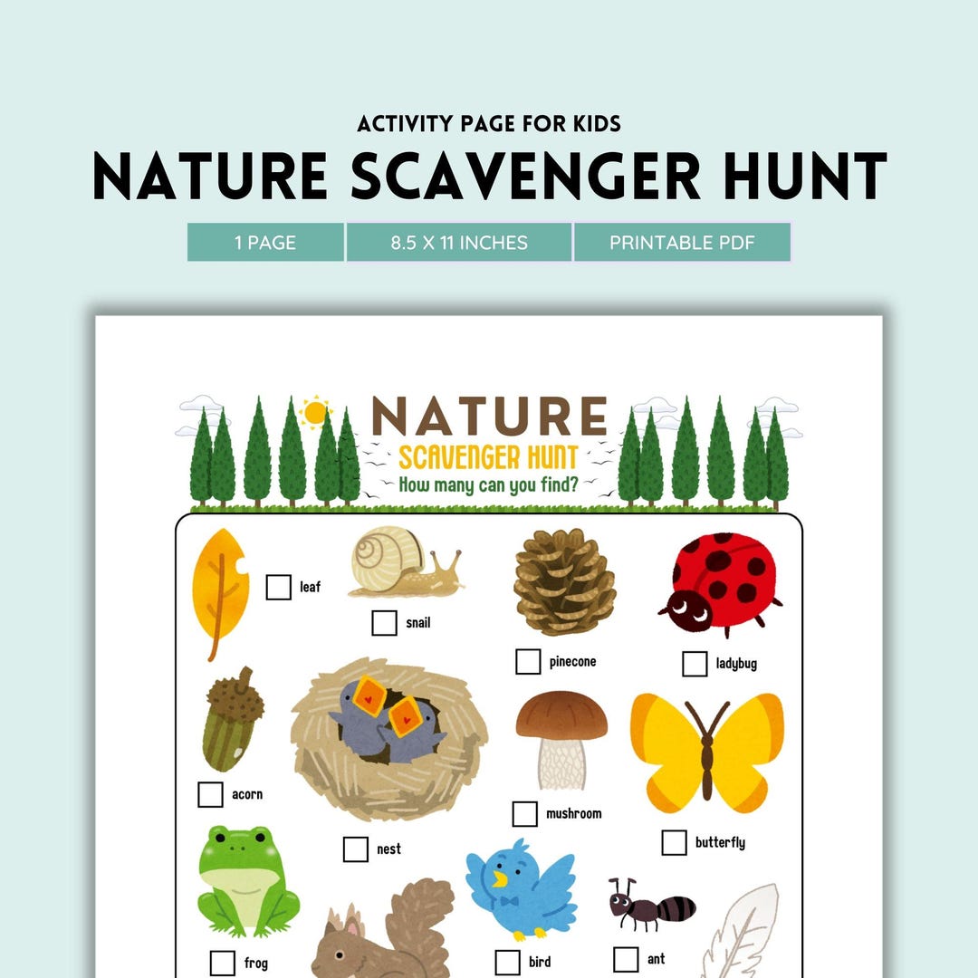 Nature Hunt, Scavenger Hunt, Outdoor Nature, Hike Activity, Outdoor ...
