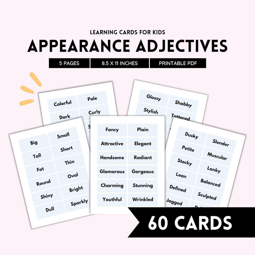 Adjectives, Appearance Adjectives, Parts of Speech, Language Arts ...