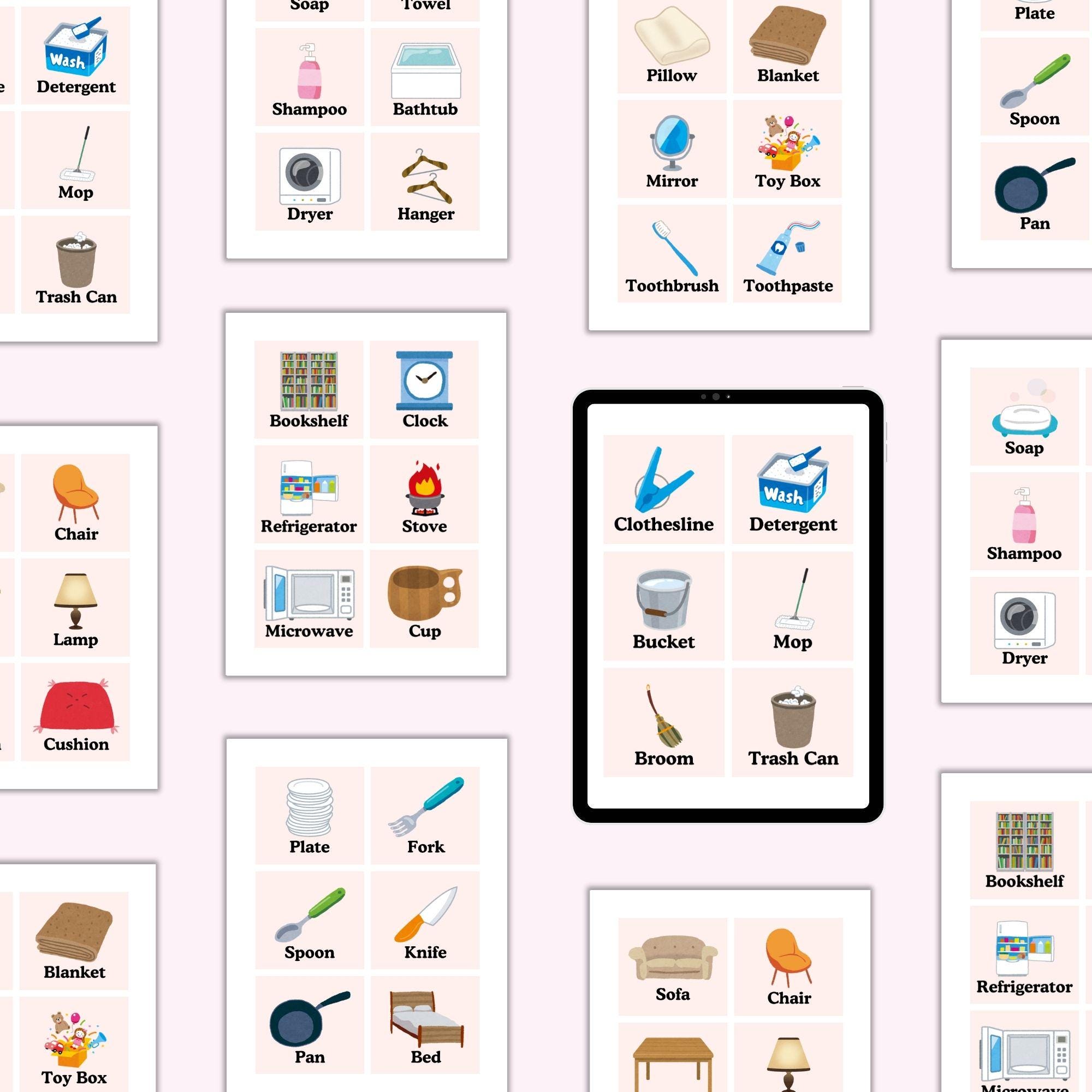 Household Items, Flash Cards, Home Items, Visual Cards, Toddler Cards ...