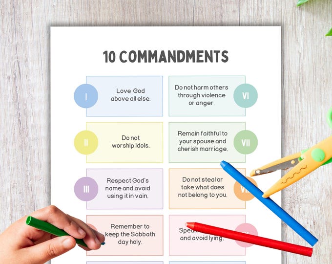 Ten Commandment Craft | Cut and Glue Foldable Craft | Sunday School ...