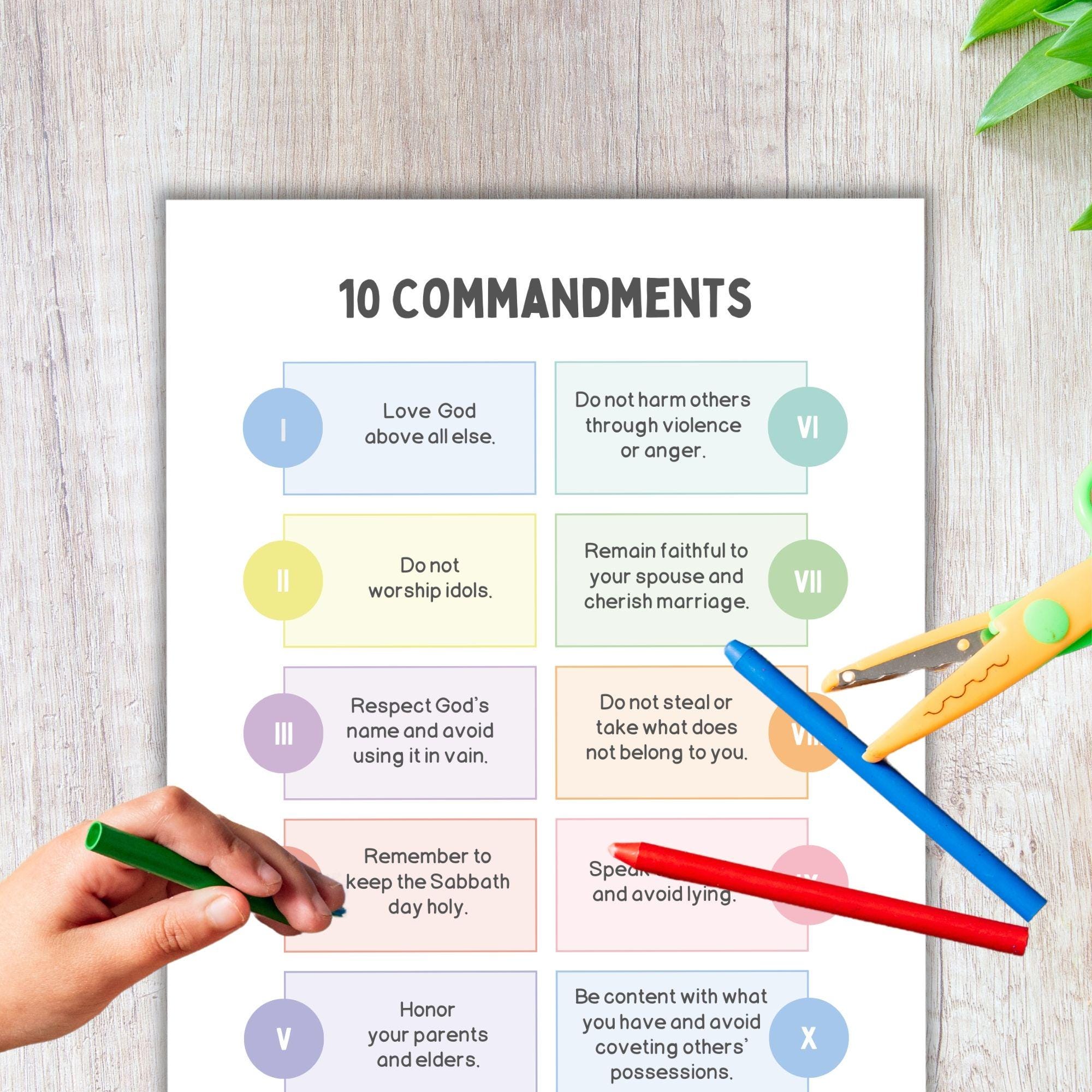 The 10 Commandments, Ten Commandments, Sunday School, Christian Wall ...