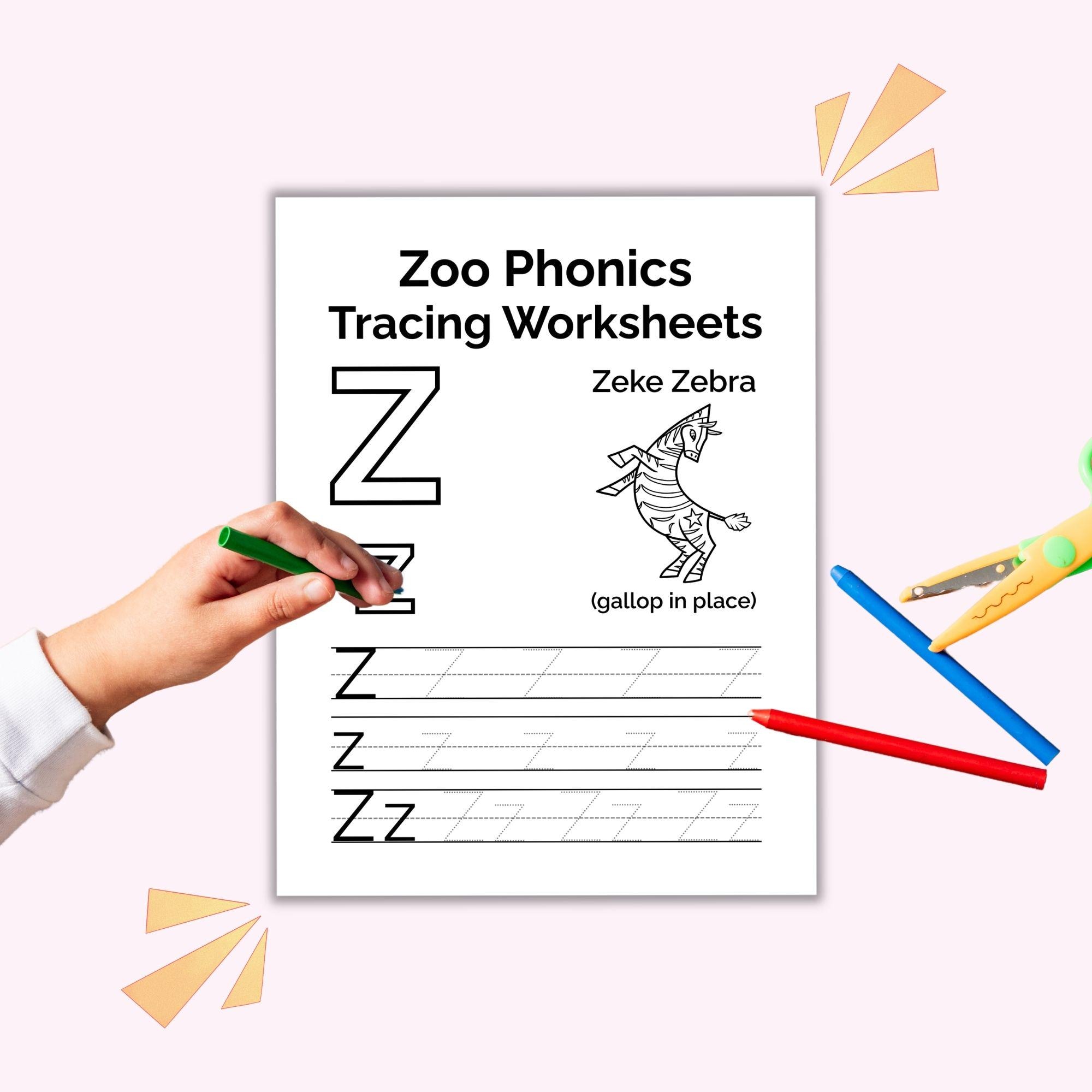Zoo Phonics, Tracing Worksheet, Preschool Worksheets, Printable ...