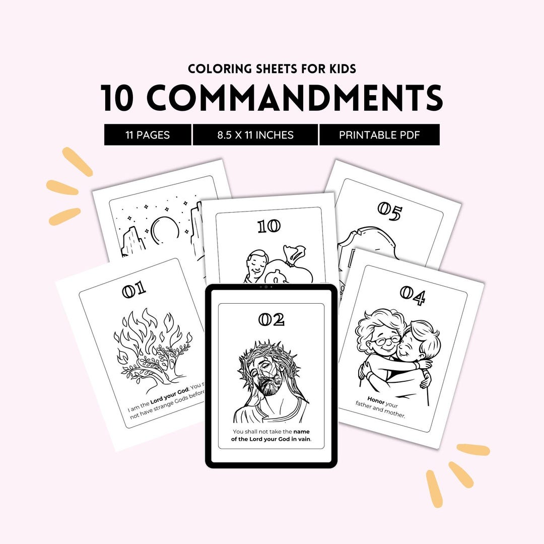 10 Commandments Coloring Pages | Bible Coloring Sheets for Kids ...