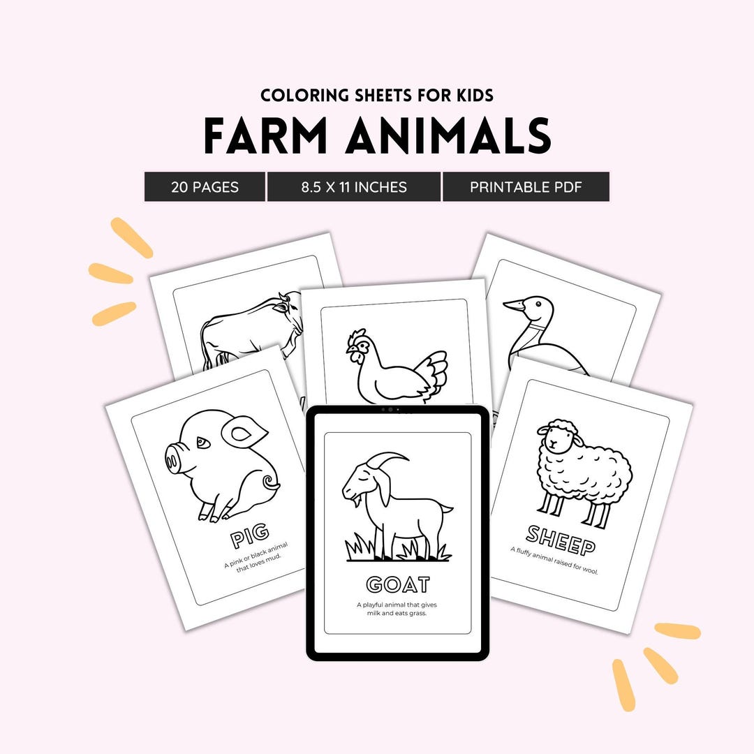 Farm Animals, Coloring Pages, Coloring Book, Farm Animal Coloring ...