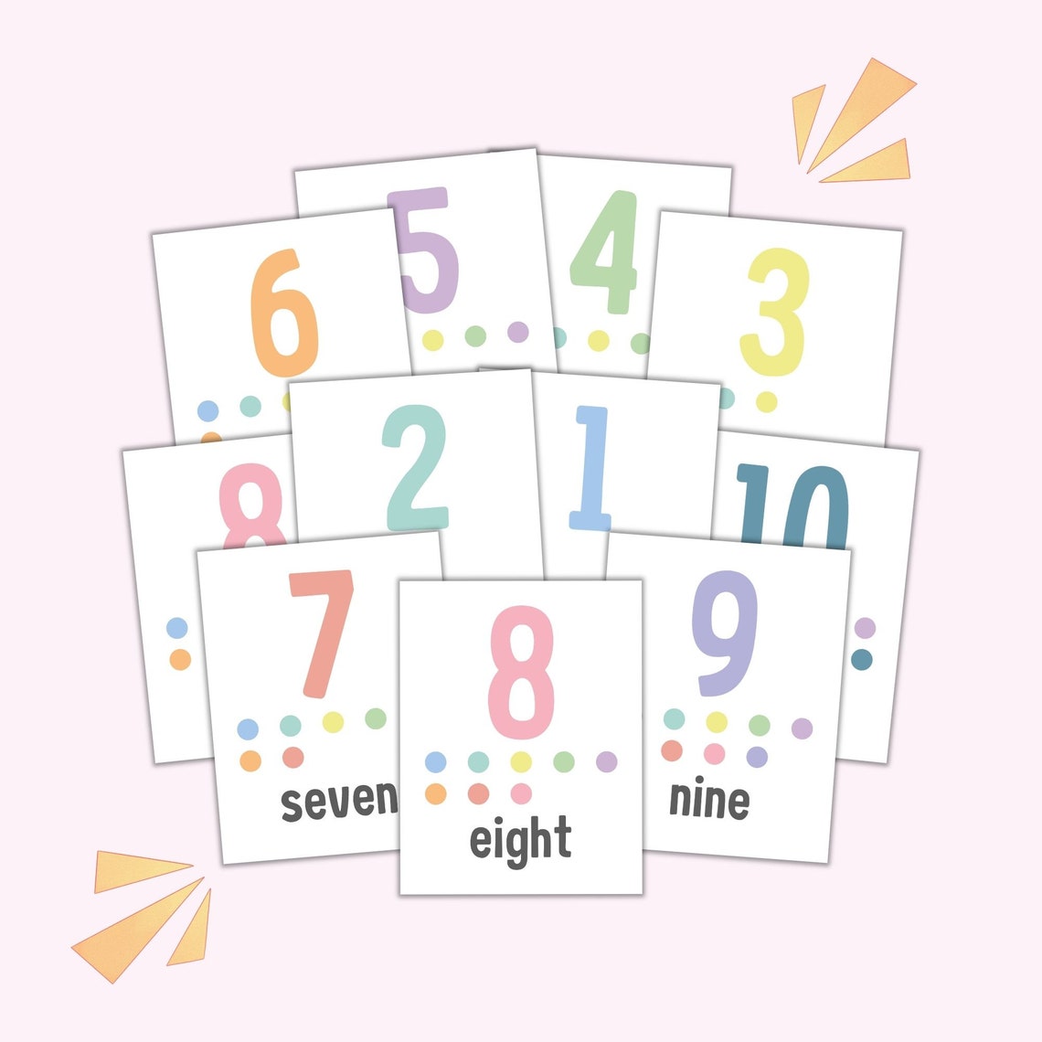 Number Flash Cards, Numbers 1-10, Flash Cards for Kids, Learn to Count ...