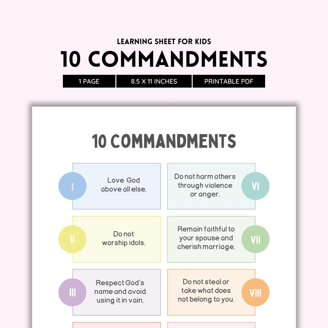 The 10 Commandments, Ten Commandments, Sunday School, Christian Wall ...