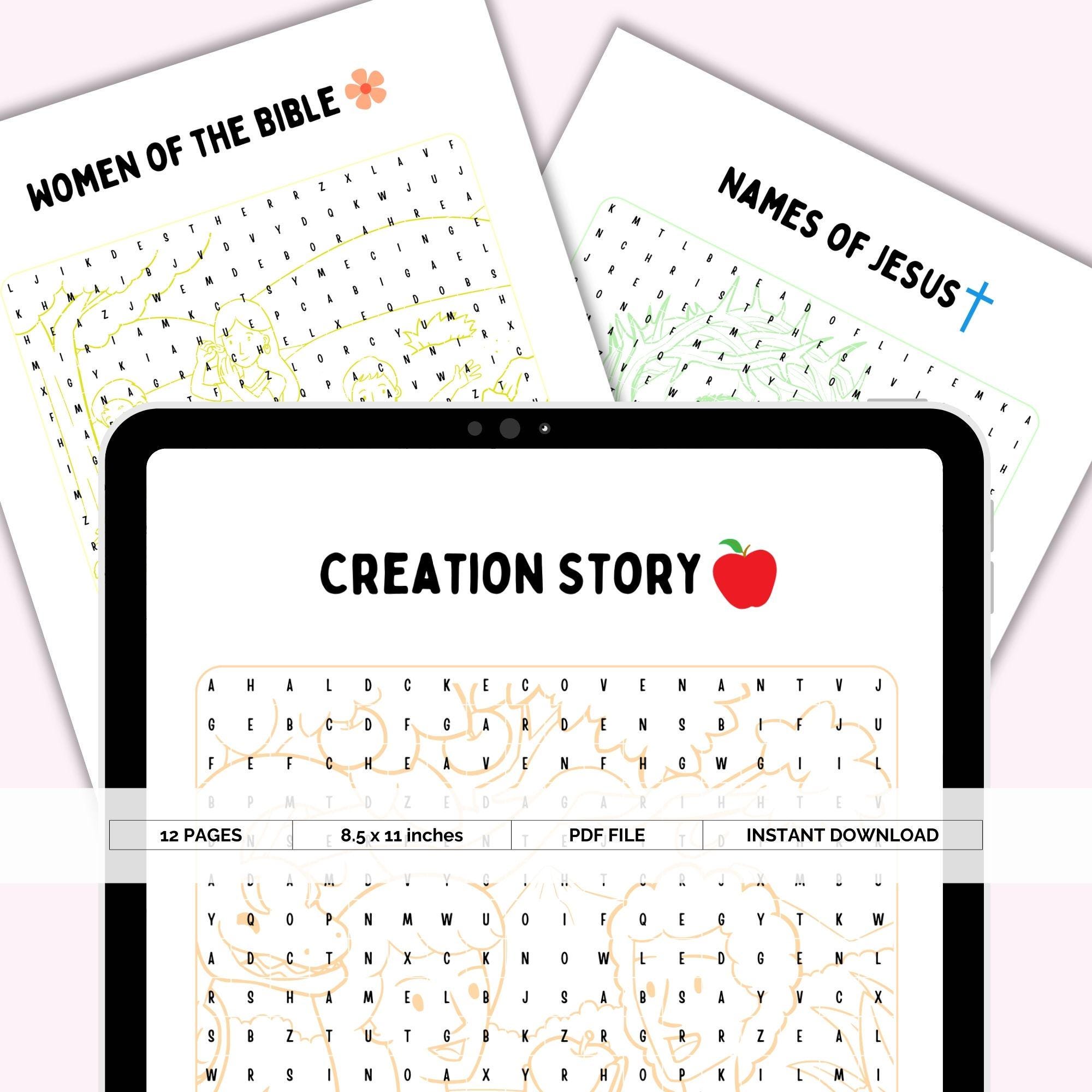 Bible Word Search, Bible Game, Sunday School, Christian Game, Bible ...
