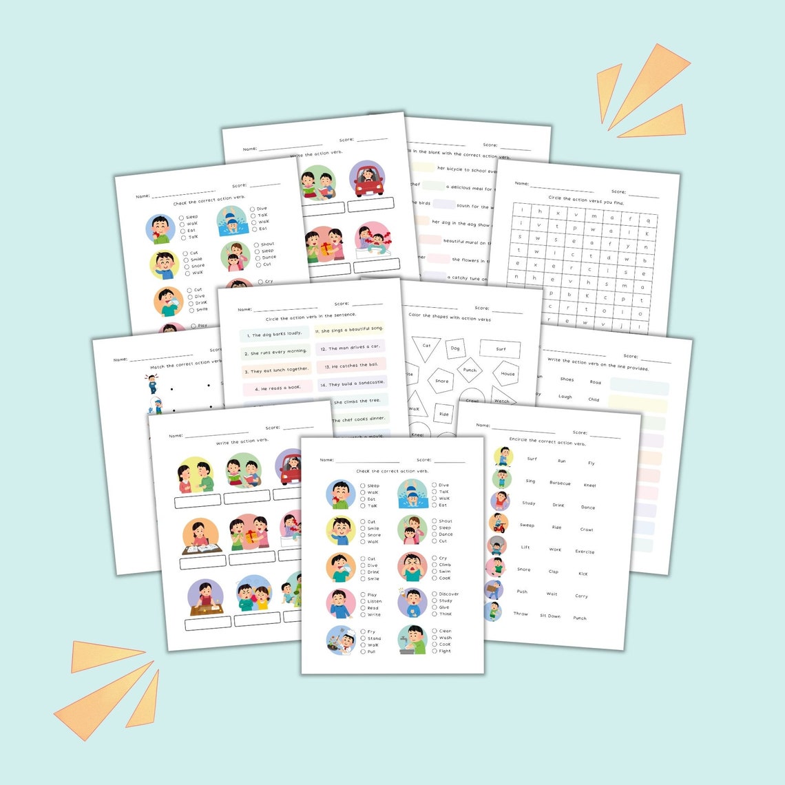 Action Verbs, Homeschool Printable, Vocabulary Activity, Classroom ...