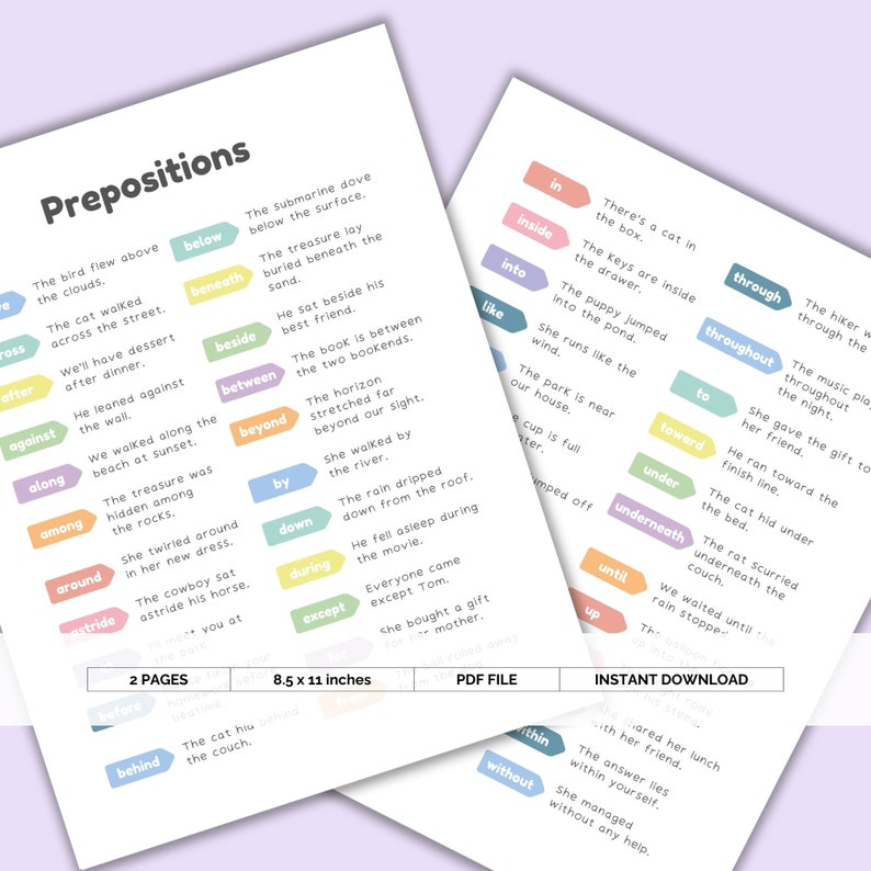 Prepositions, Preposition Words, Preschool Curriculum, English Language ...