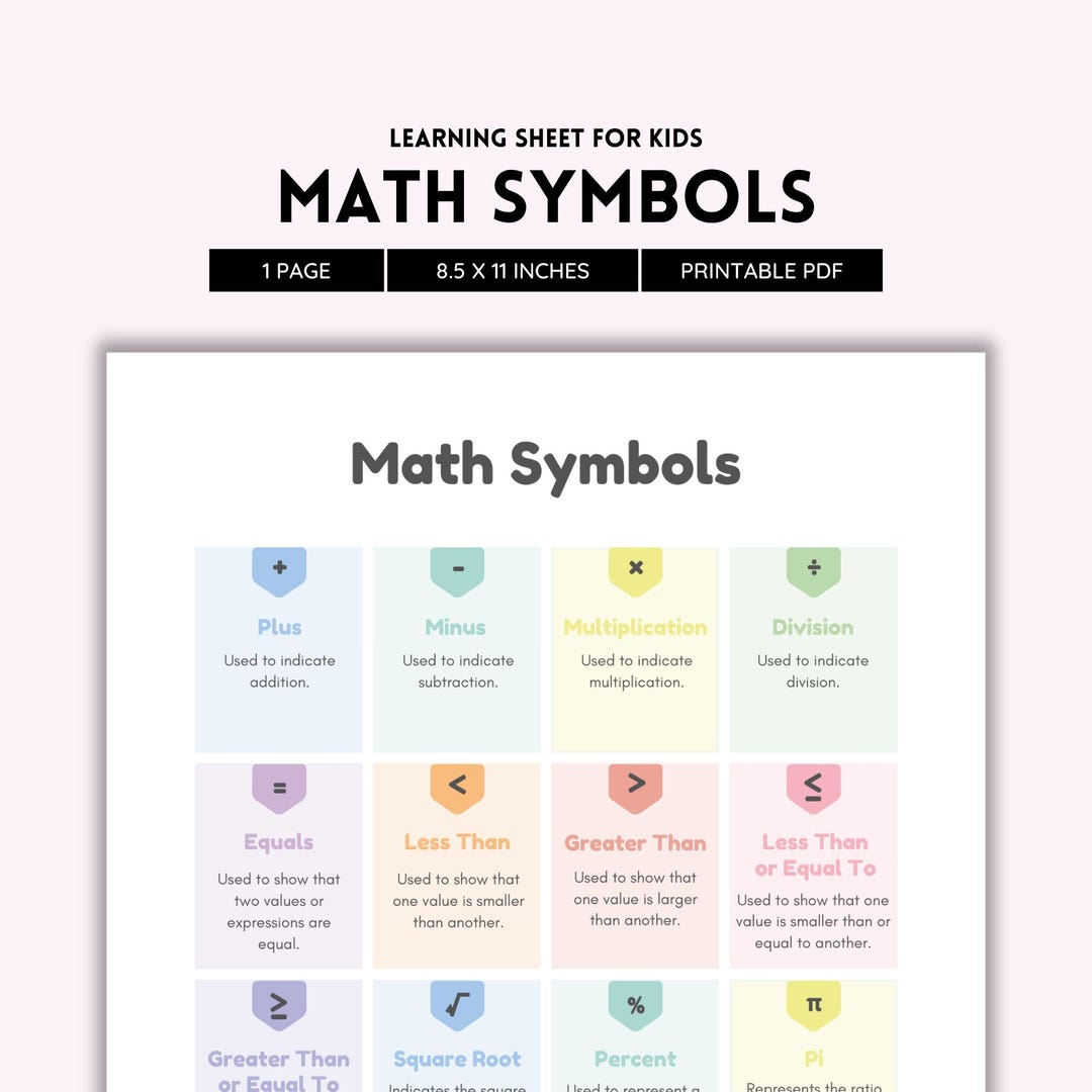 Math Symbols, Math Teacher Gift, Math Teacher, Back to School ...