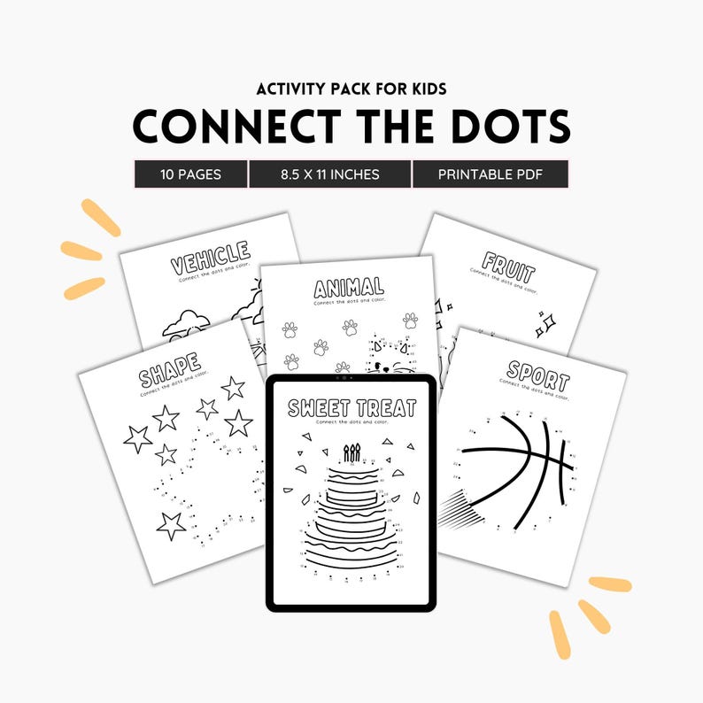 Dot to Dot, Connect the Dots, Tracing Worksheets, Worksheets for Kids ...