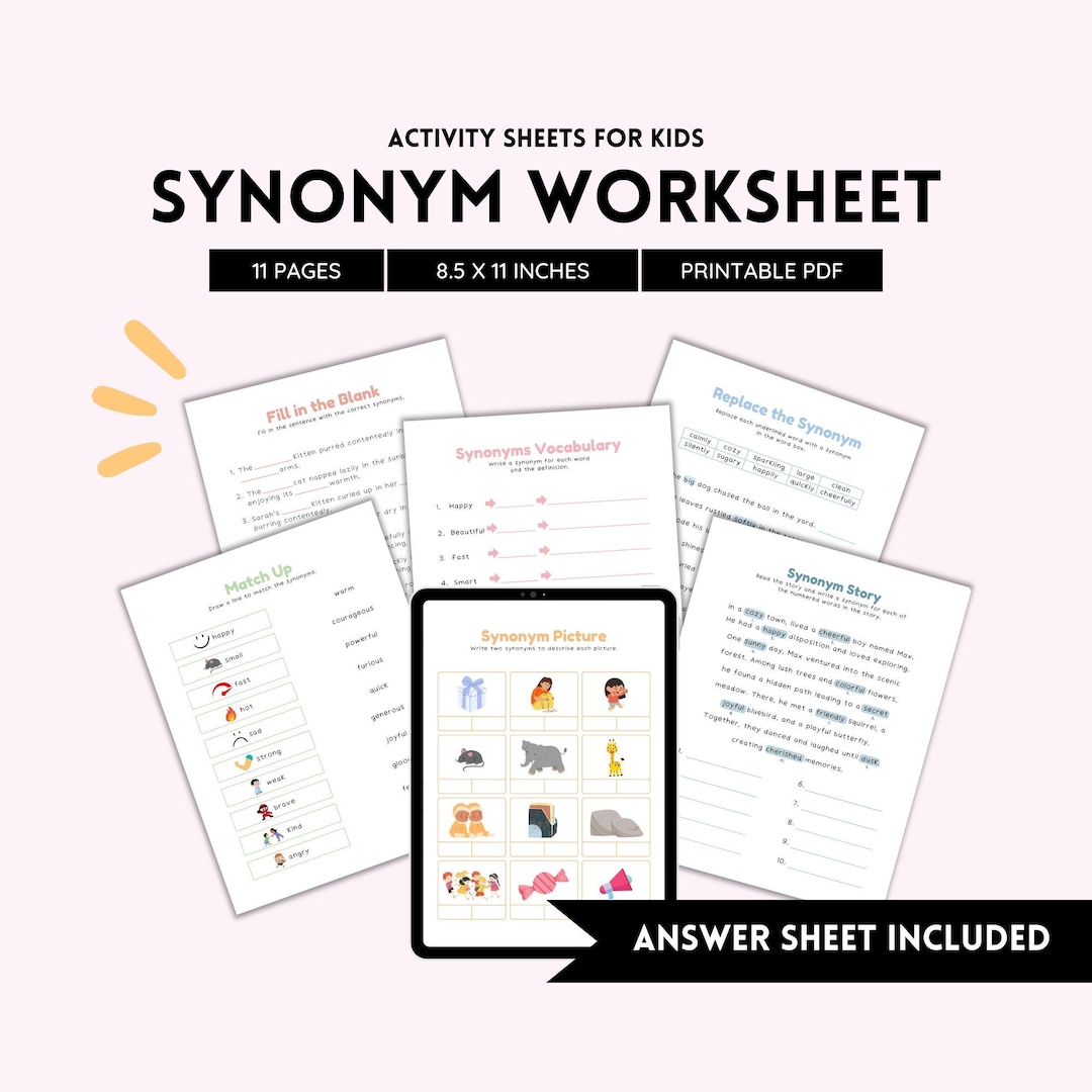 Synonyms, Vocabulary Worksheet, English Synonyms, English Teacher ...