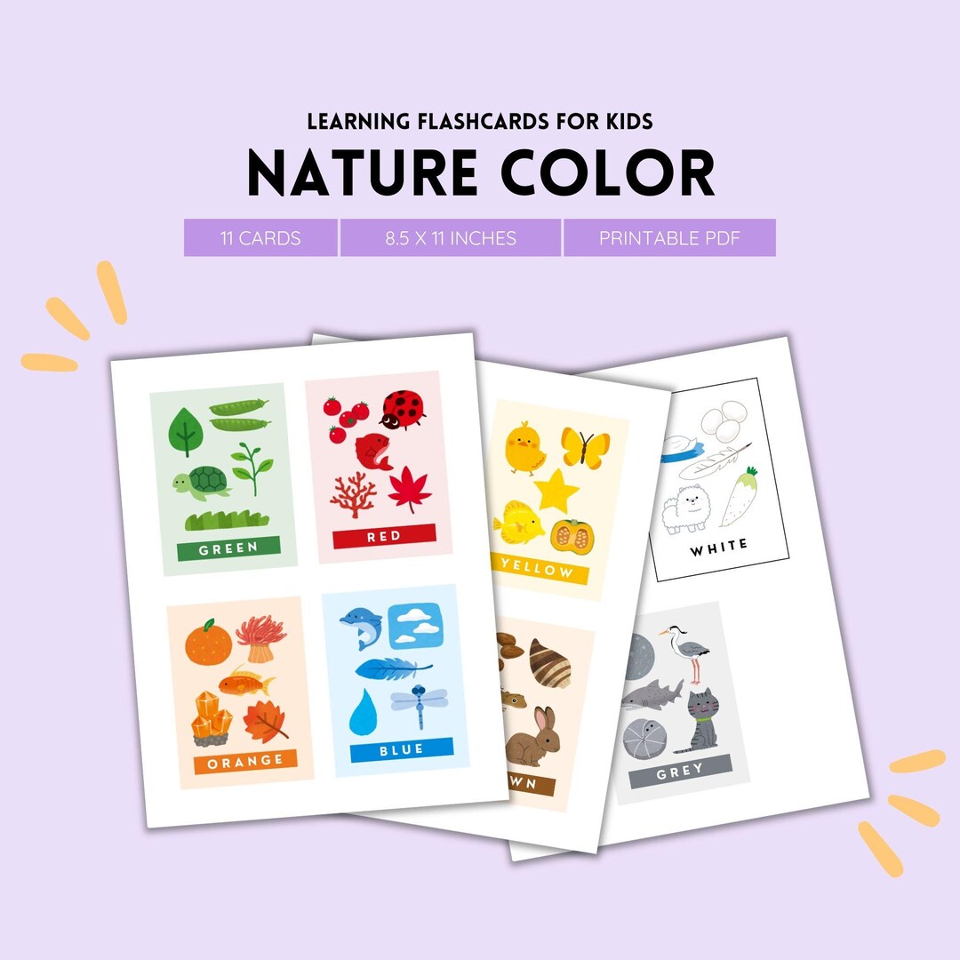 11 Nature Color Flashcards, Kids Learn Color, Color Recognition ...