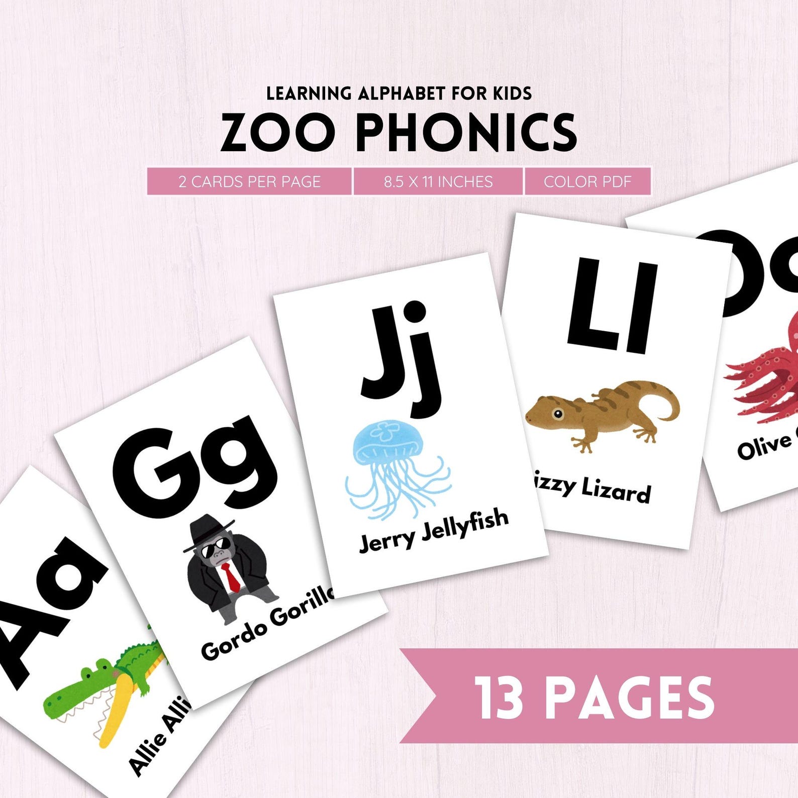 Zoo Phonics, Alphabet Flashcards, Preschool Worksheets, Printable ...