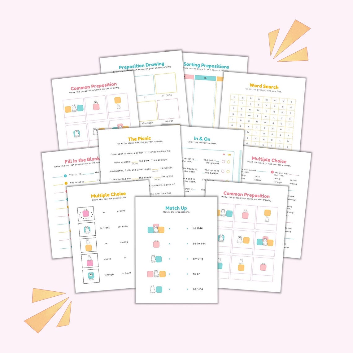 Preposition Worksheet, Parts of Speech, Grammar Worksheet, Preposition ...