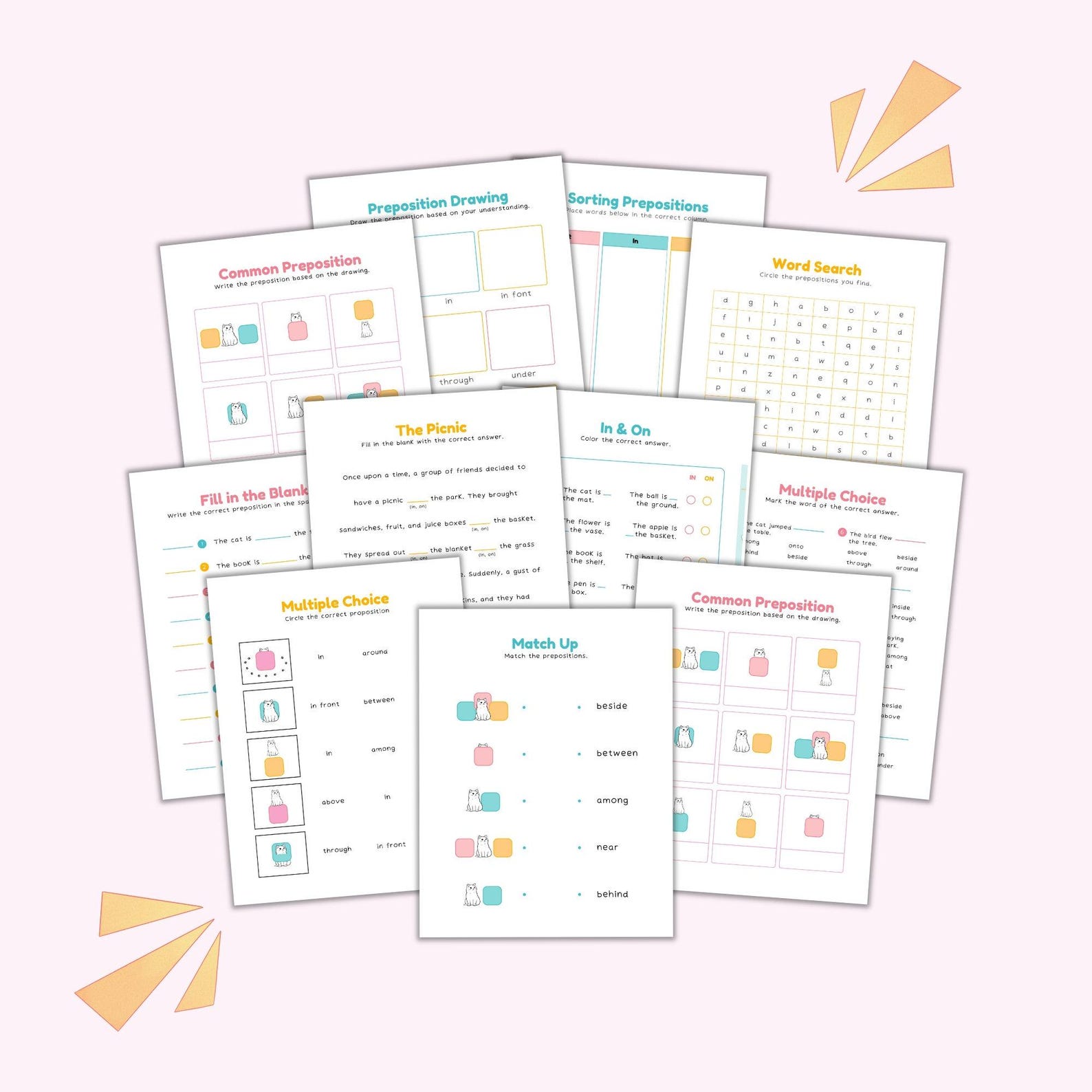 Preposition Worksheet, Parts of Speech, Grammar Worksheet, Preposition ...