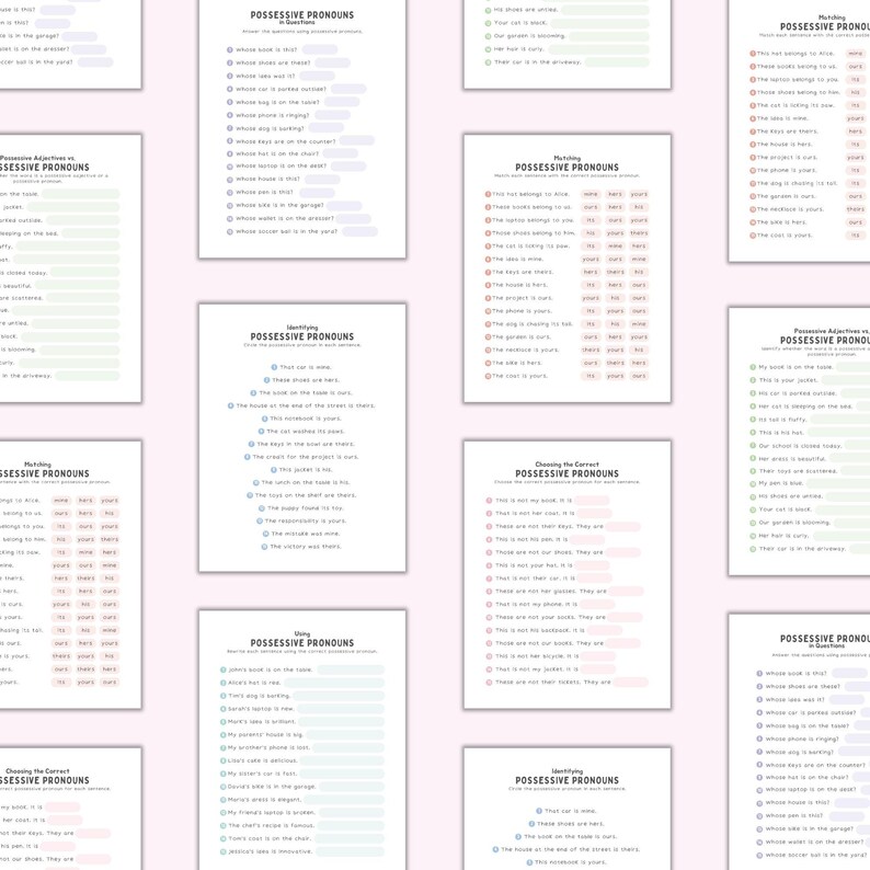 Possessive Pronouns, English Grammar, Subject Pronouns, Personal ...