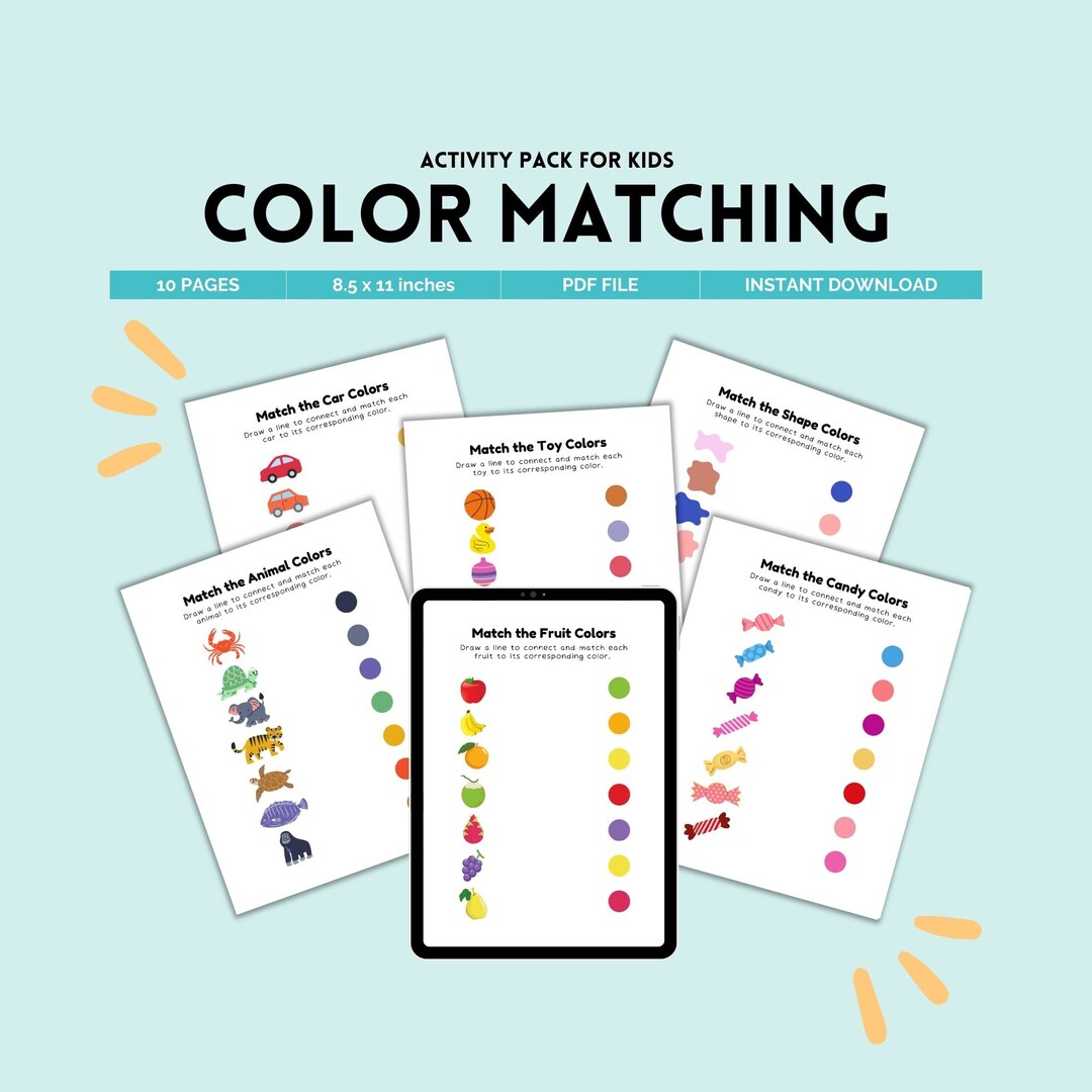 Color Matching, Preschool Worksheets, Educational Prints, Summer ...