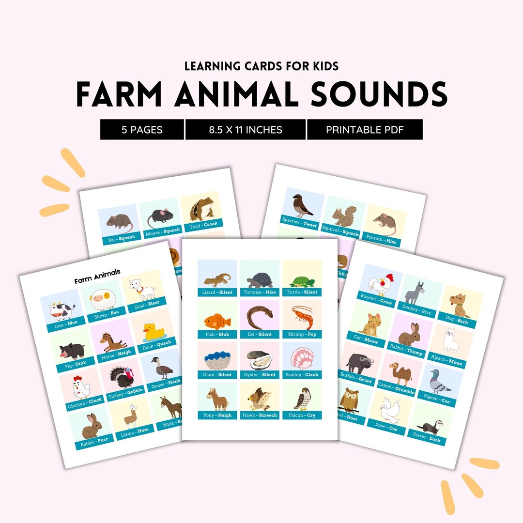 Farm Animal Sounds, Digital Download, Farm Nursery, Animal Sounds Farm ...