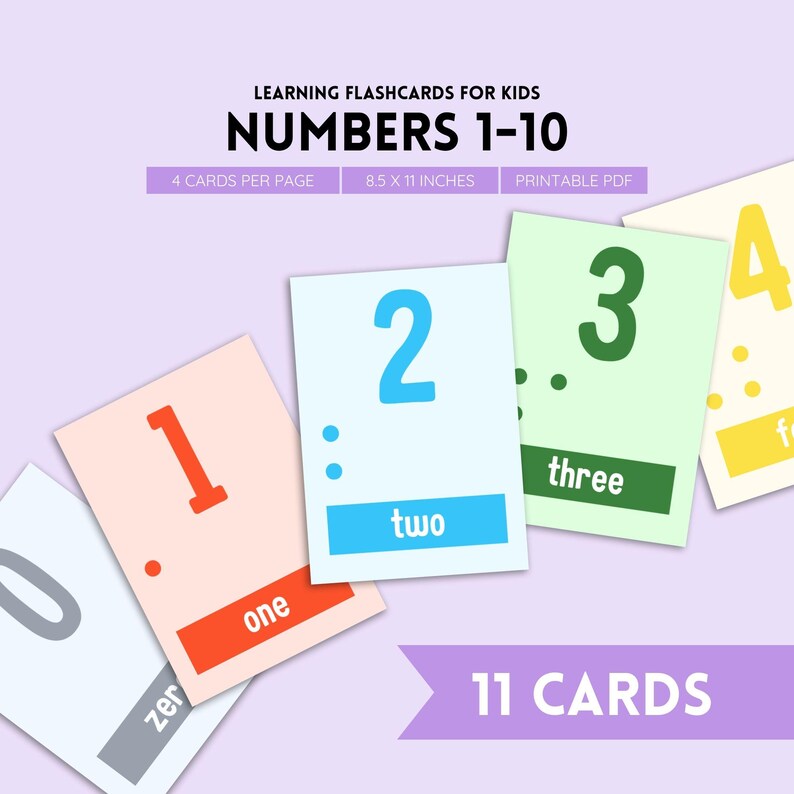 Number Flashcards, Preschool Counting, Numbers 1-10, Learning Numbers, Counting Flashcards ...