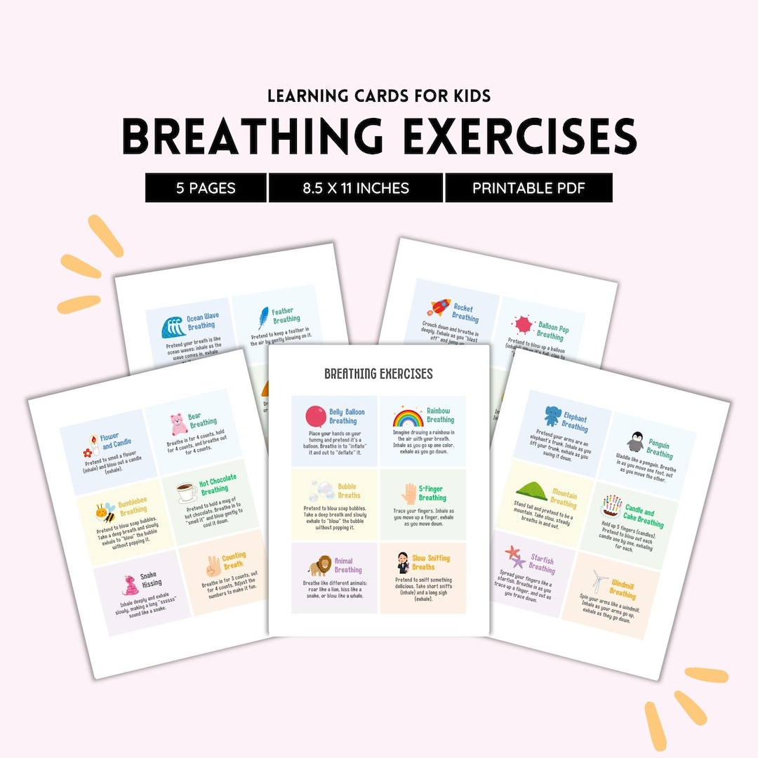 Breathing Exercises, Mindful Breathing, Calming Corner, Breathing Cards ...
