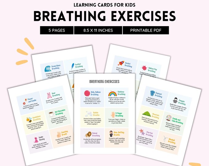 Positive Affirmations Kids Mindfulness Breathing Exercises Activity ...
