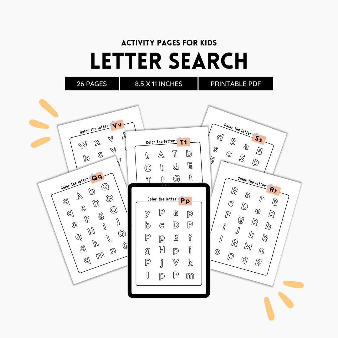 Alphabet Letter Search Coloring Pages | A–Z Letter Recognition ...