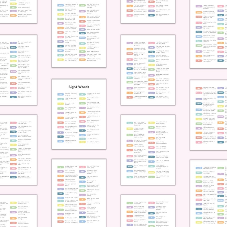 Sight Words, Sight Words Printable, Sight Words Montessori, Prek ...