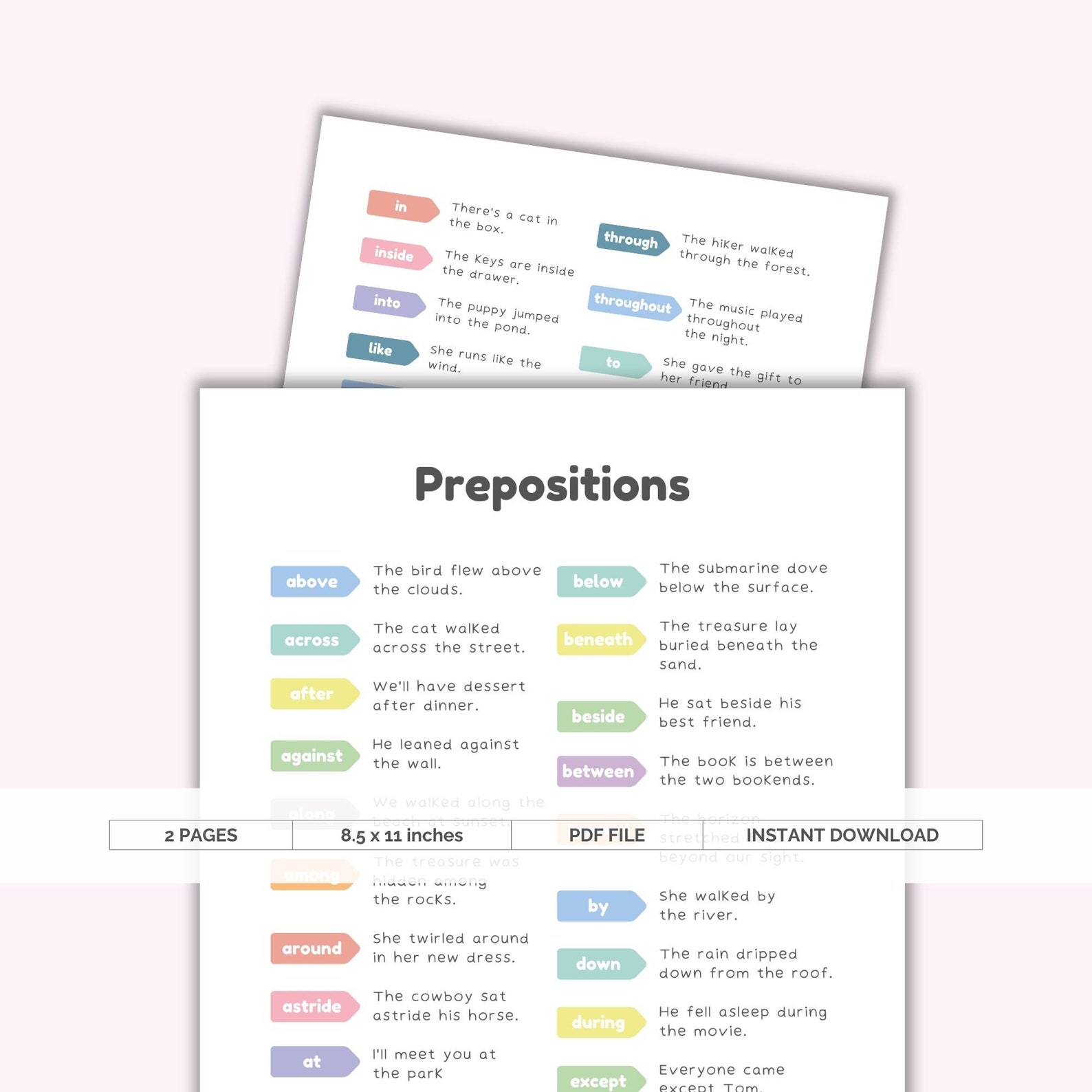Prepositions, Preposition Words, Preschool Curriculum, English Language ...