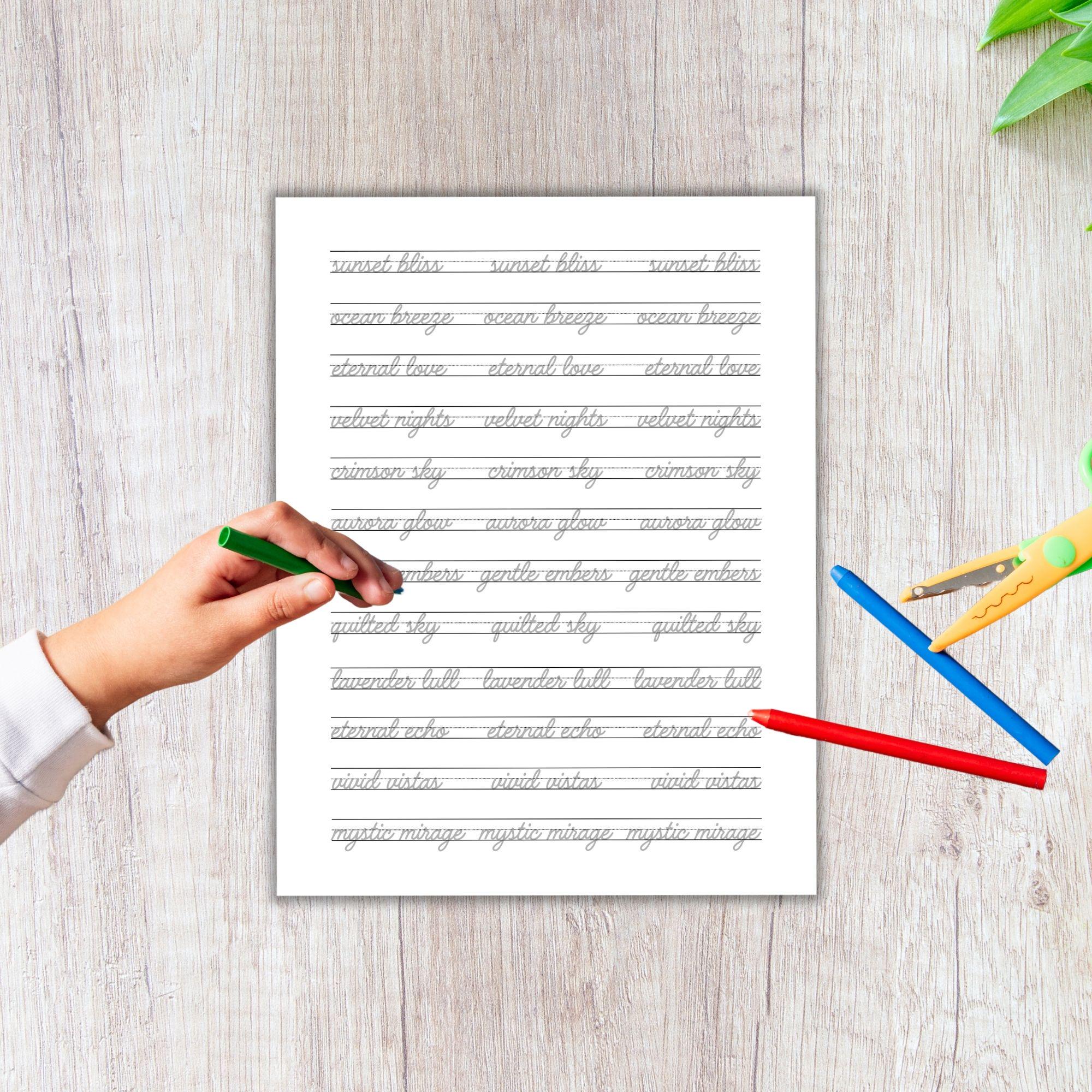 Cursive Worksheet, Handwriting Practice, Cursive Handwriting, Cursive ...