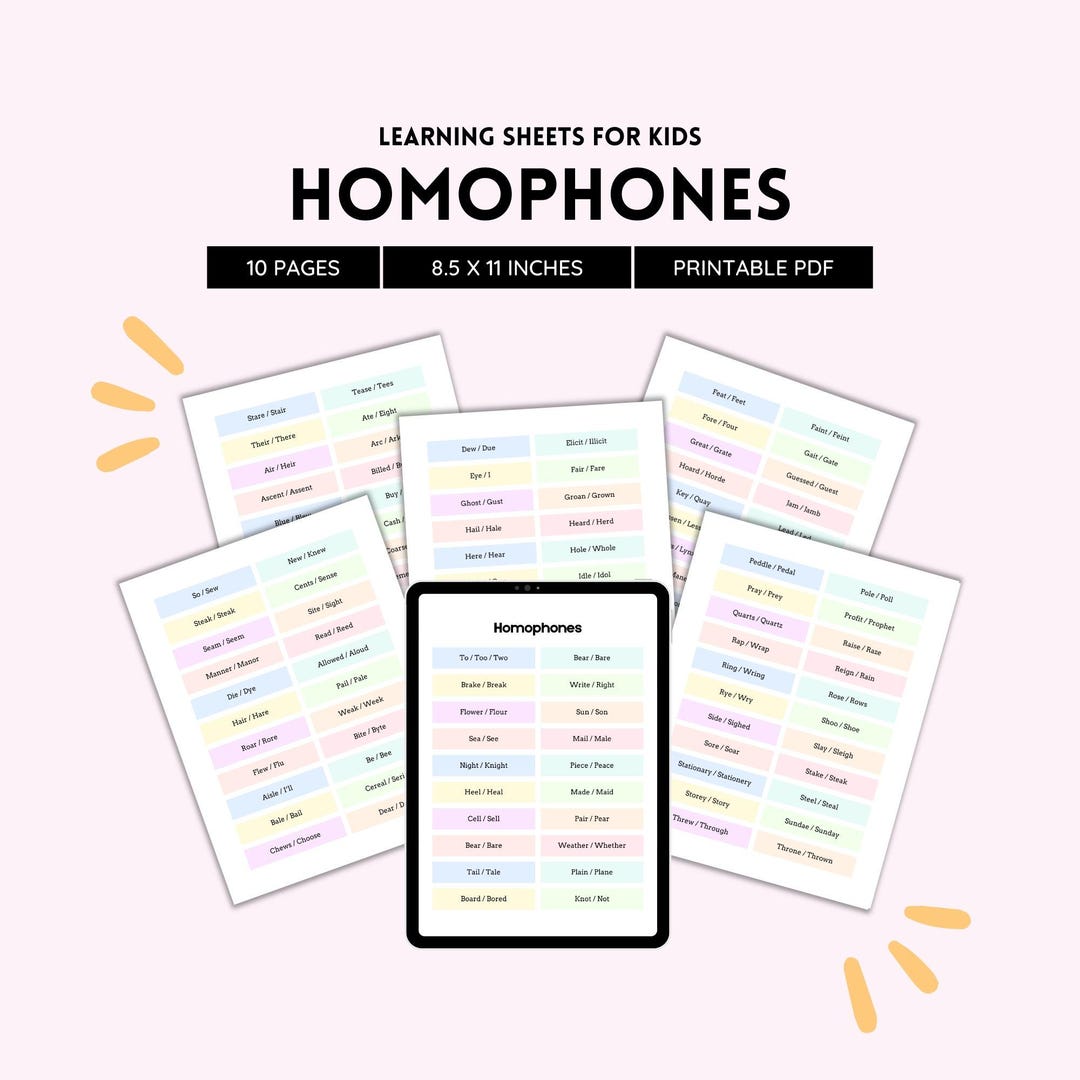 Homophones, Language Arts, Classroom Decor, Educational Posters ...