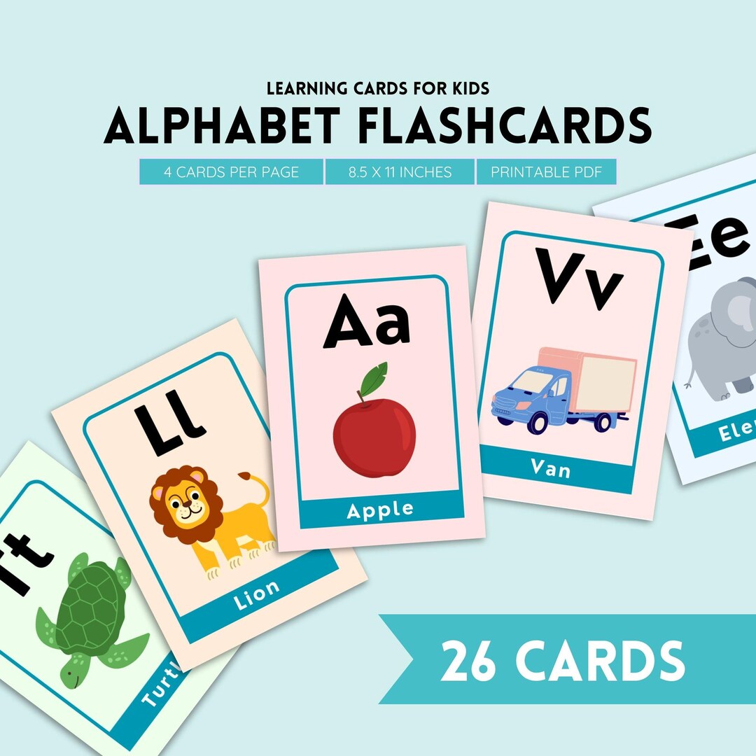 26 ABC Flashcards, Alphabet Flashcards, Pre-school Printables ...