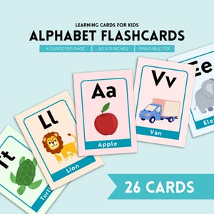 26 ABC Flashcards, Alphabet Flashcards, Pre-school Printables ...