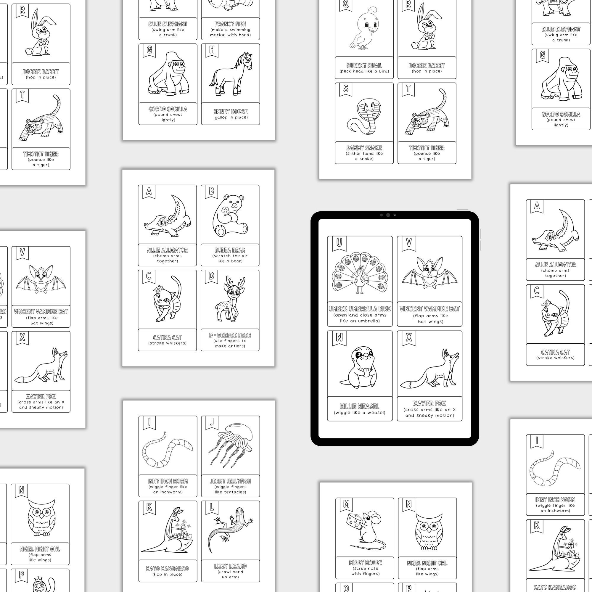 Zoo Phonics Coloring Pages