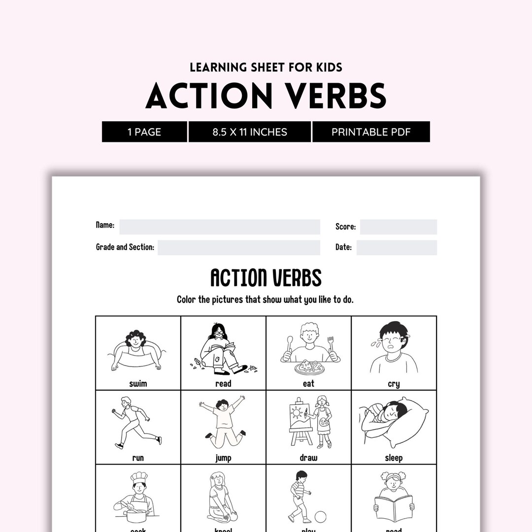 Action Verbs, Montessori Education, Montessori Printable, Home ...