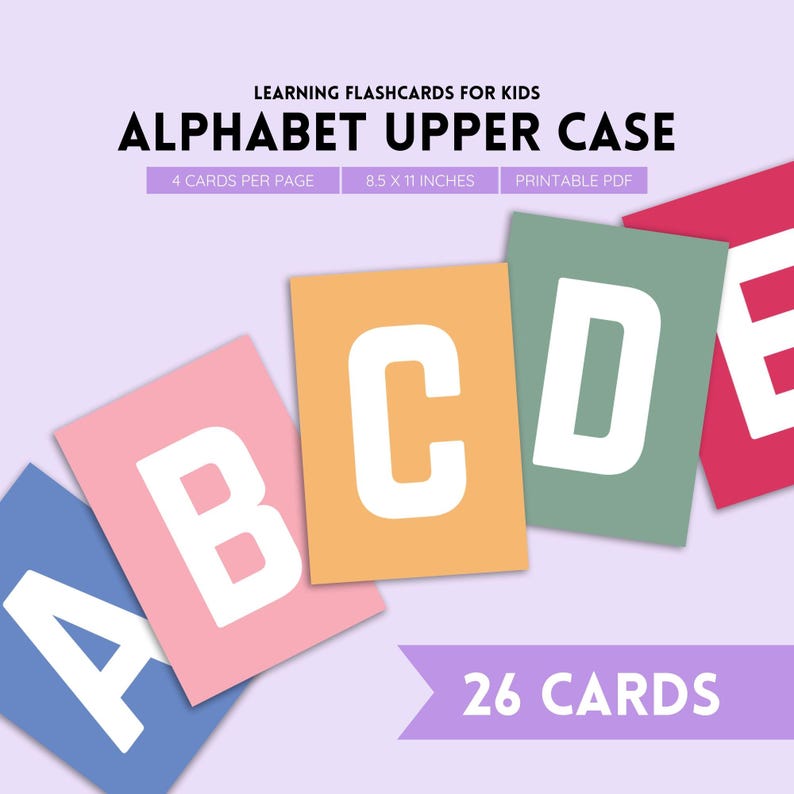 Upper Case, Alphabet Flashcards, Learn Abc's, Literacy Resources ...