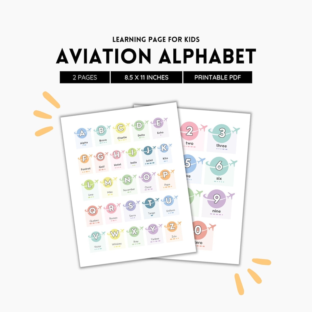 Aviation Alphabet Printable for Kids Fun and Educational Resource to ...