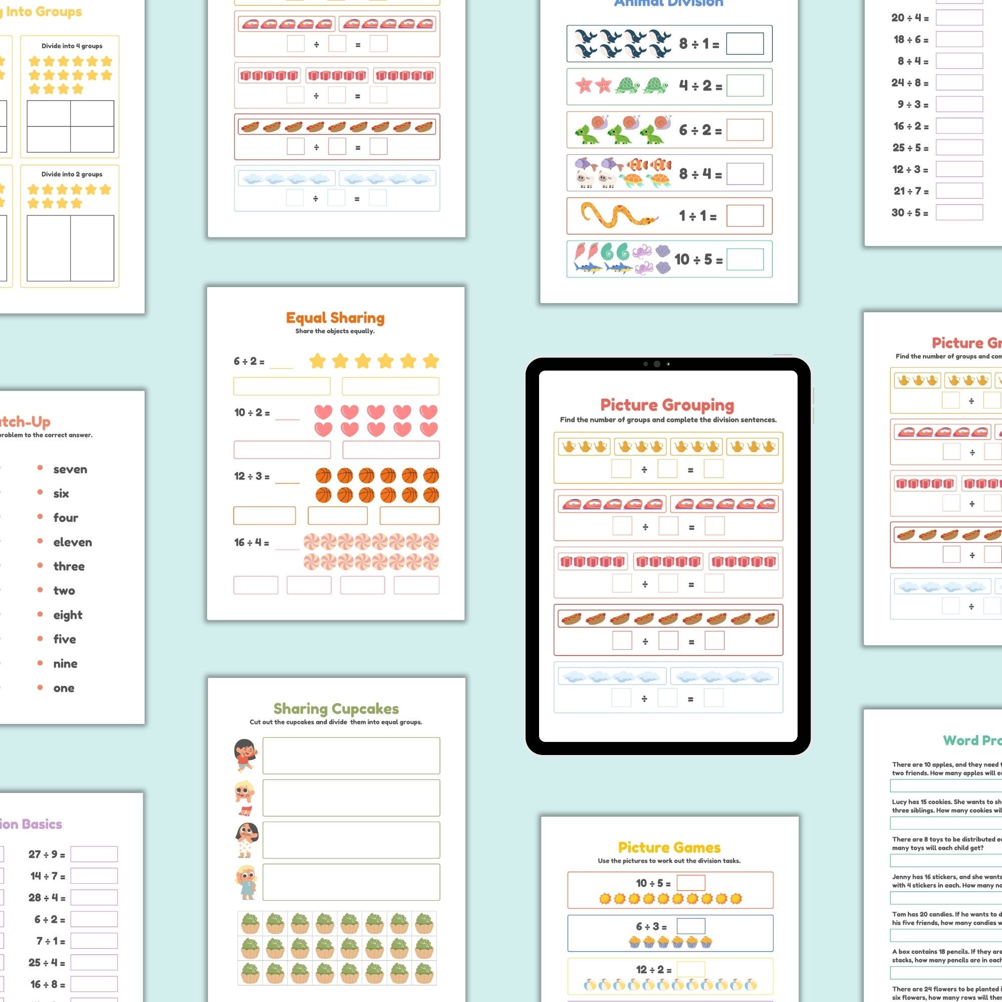 Division Worksheet, Math Worksheets, 1st Grade Worksheets, Math ...