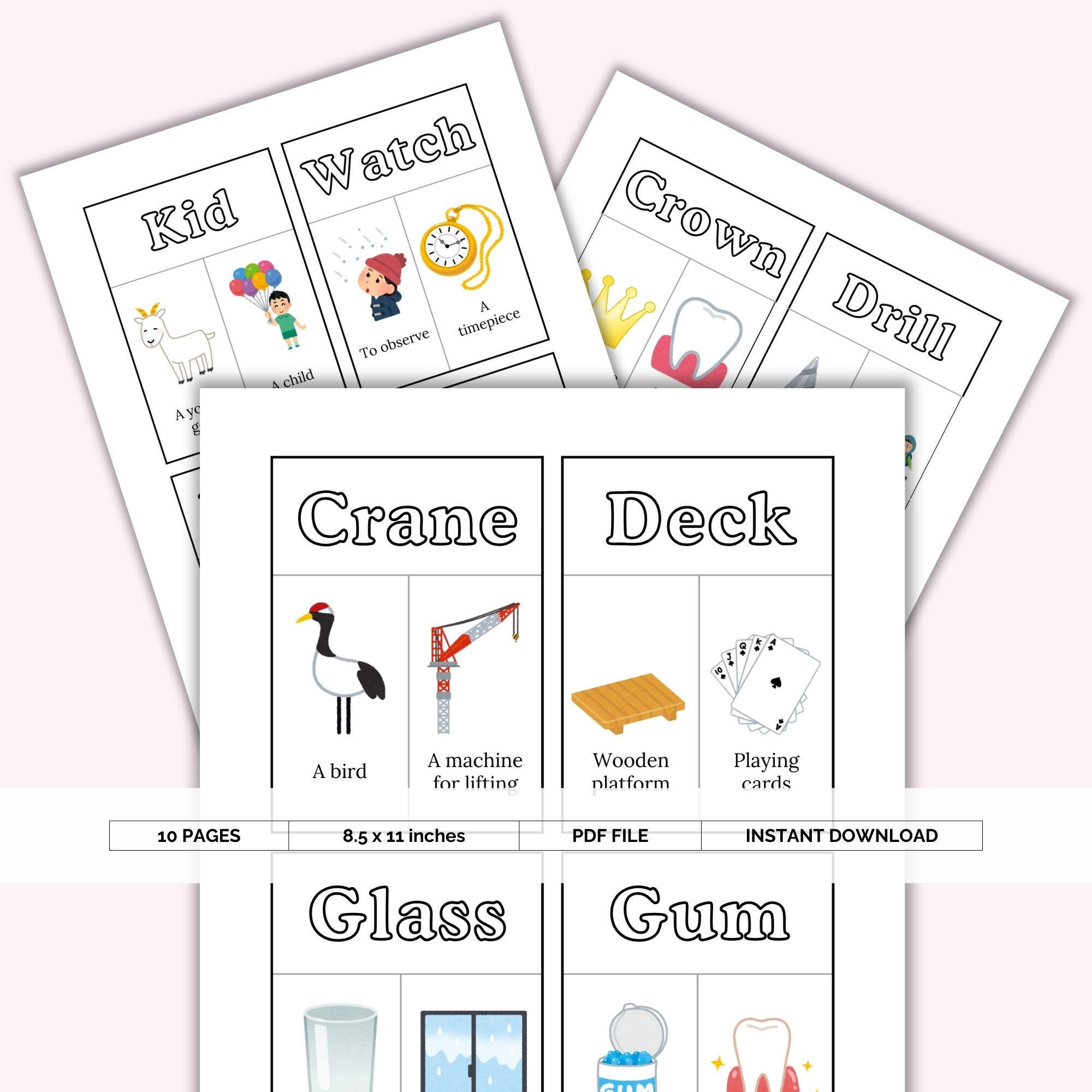 Homonyms, Picture Flash Cards, English Teacher, Home School, Homonym ...