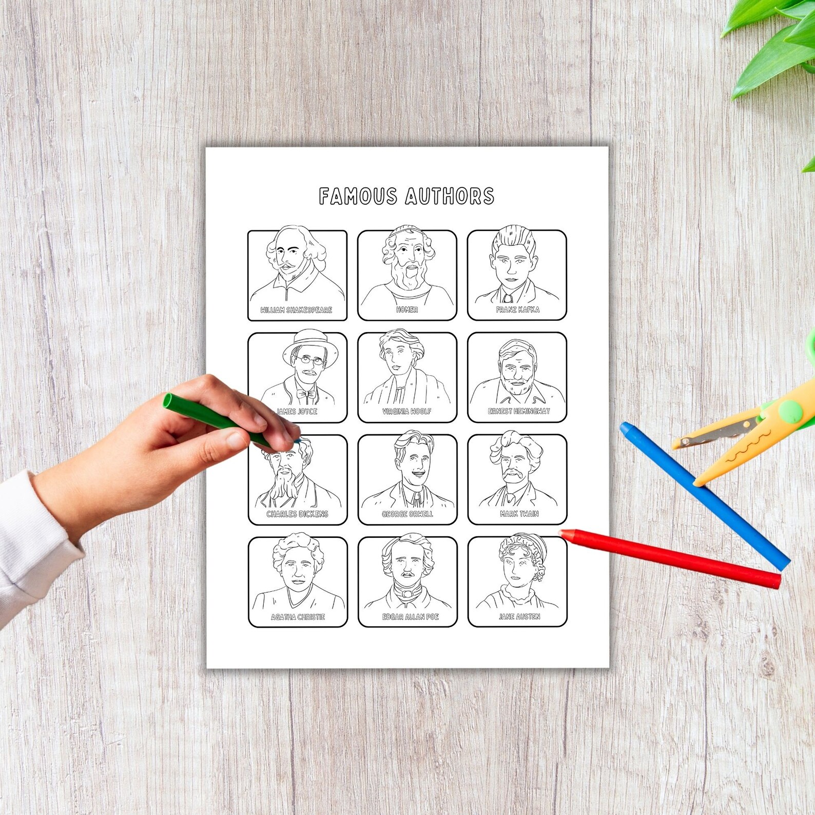 Famous Authors, Coloring Pages, American Literature, Coloring Pages for ...