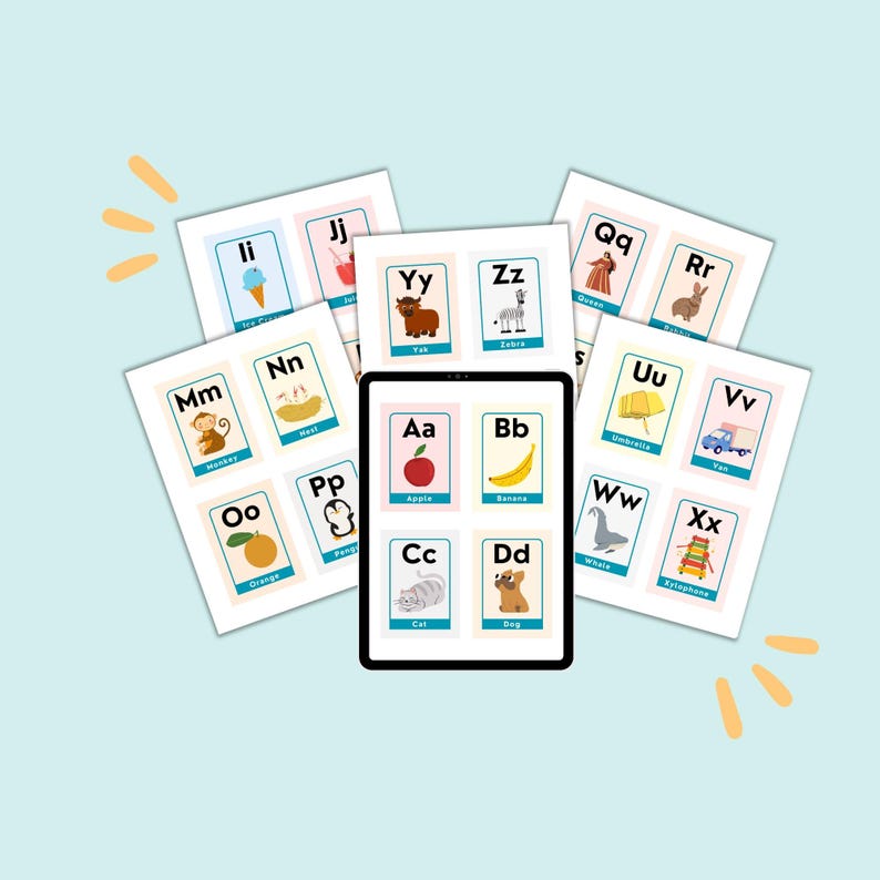 26 ABC Flashcards, Alphabet Flashcards, Pre-school Printables ...