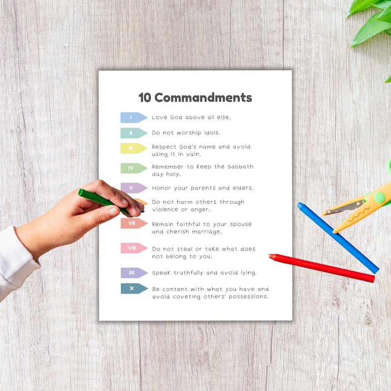 The 10 Commandments, Ten Commandments, Sunday School, Christian Wall ...