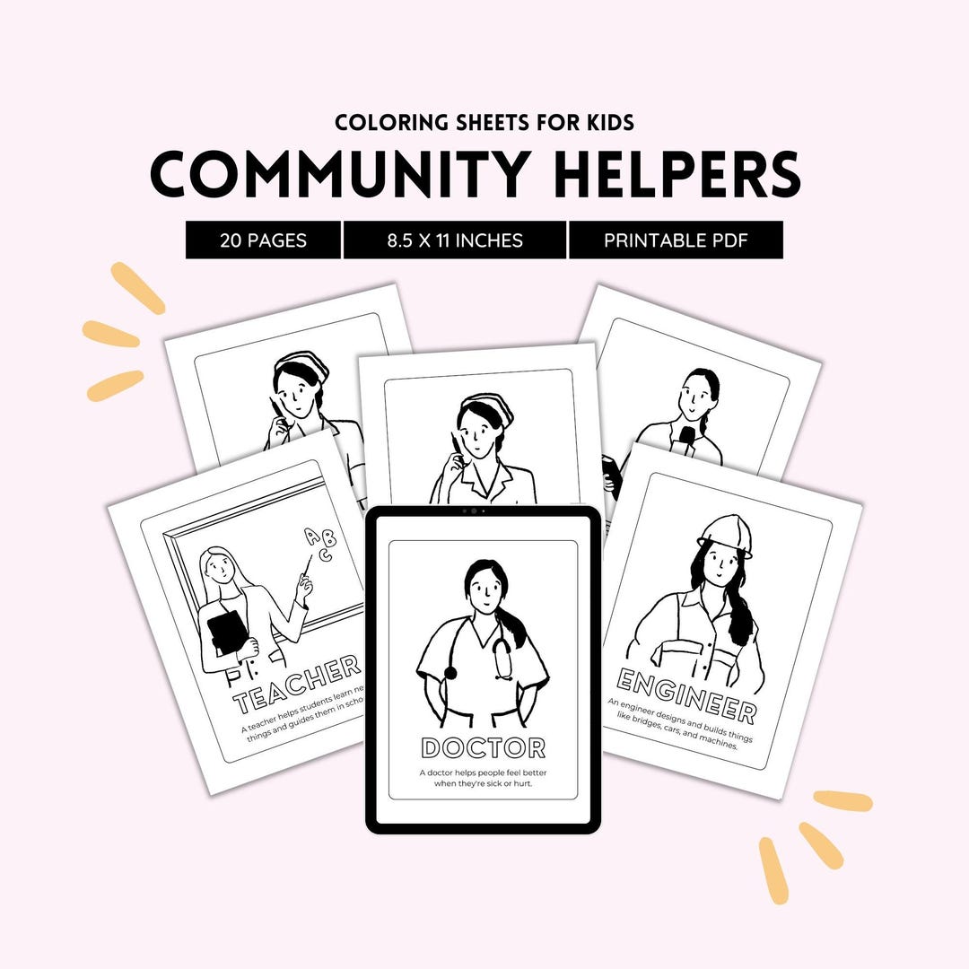 Community Helpers, Coloring Pages, Preschool Activity, Fine Motor ...