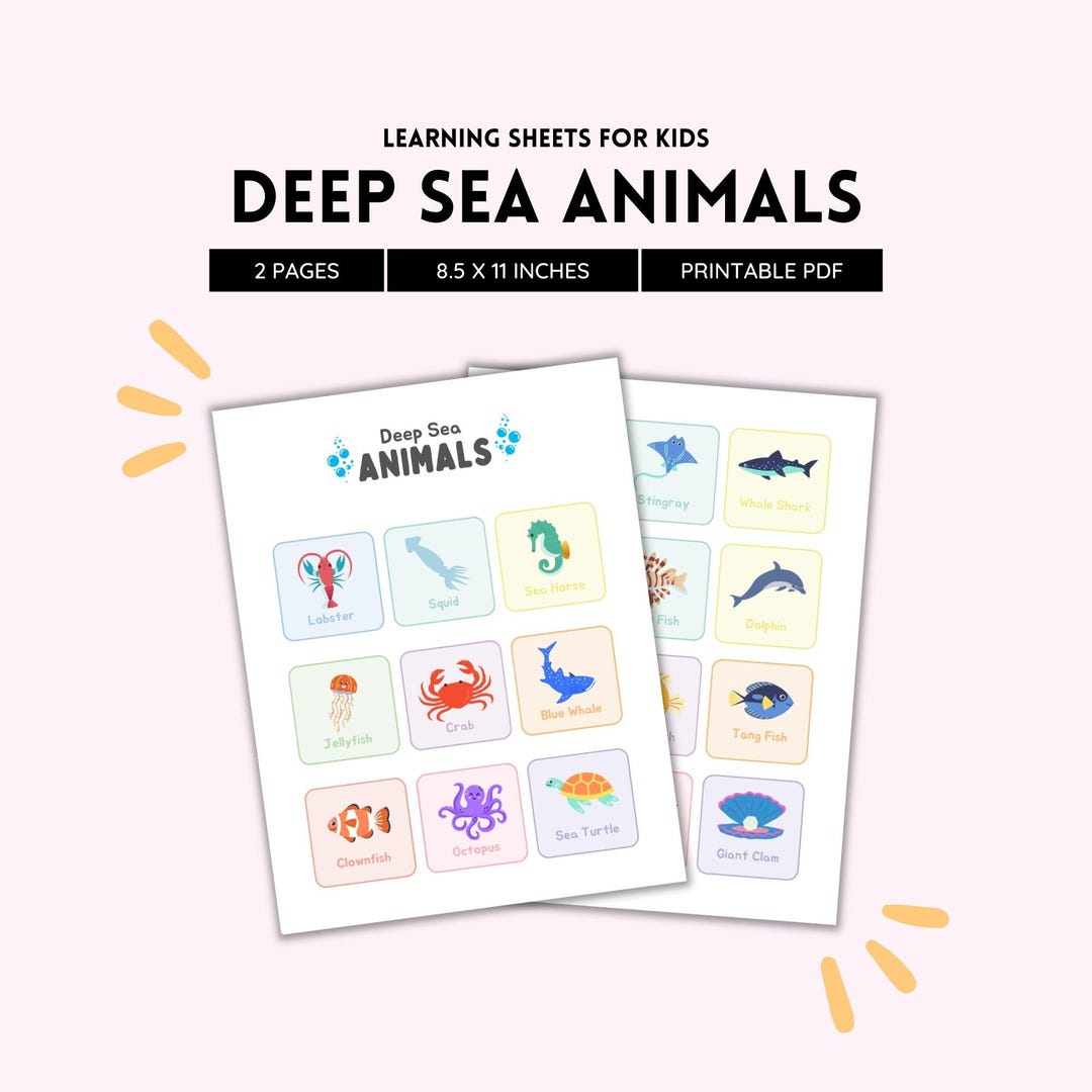 Deep Sea Animals, Ocean Animals, Instant Download, Under the Sea, Ocean ...