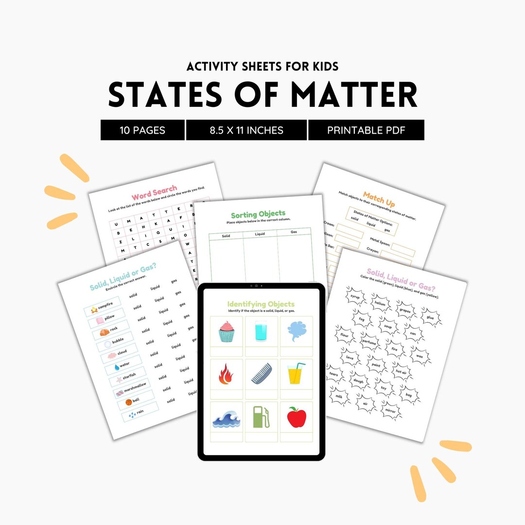 States of Matter, Solid Liquid Gas, Physical Science, 1st Grade Science ...