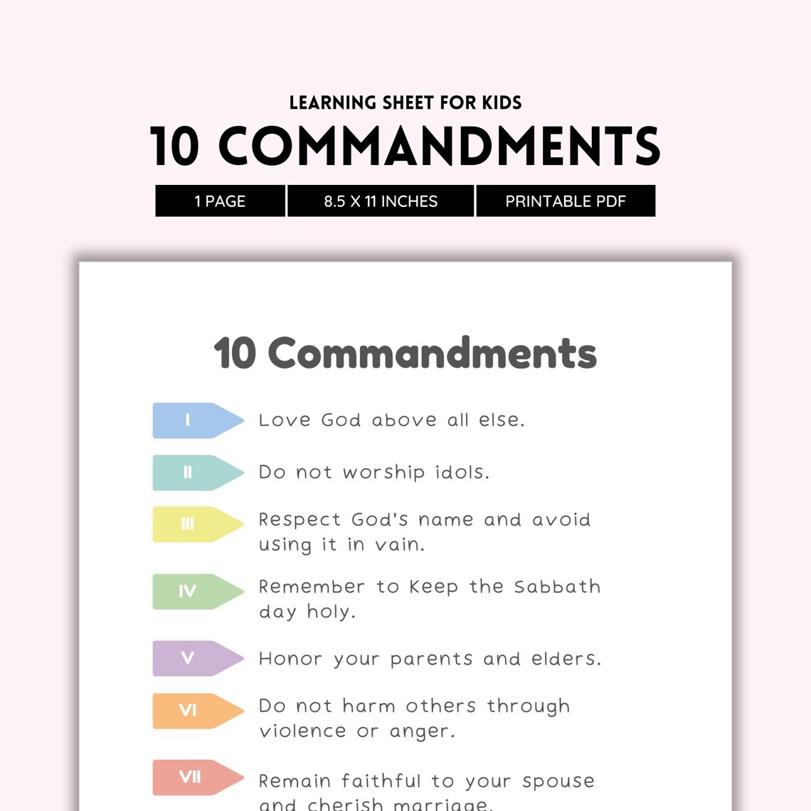 The 10 Commandments, Ten Commandments, Sunday School, Christian Wall ...