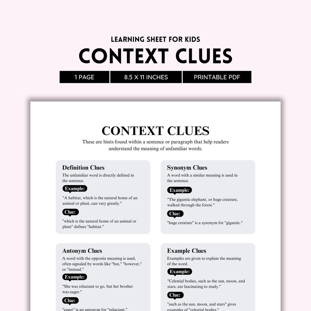 Context Clues, Reading Skills, Reading Passage, Vocabulary Building ...
